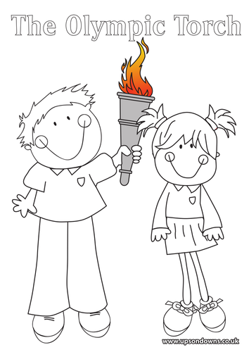 Olympic Torch Colouring Poster | Teaching Resources