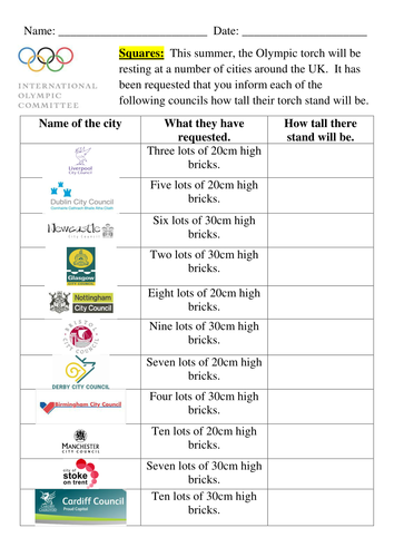 Olympic Torch Multiplication - Y3 / 4 | Teaching Resources