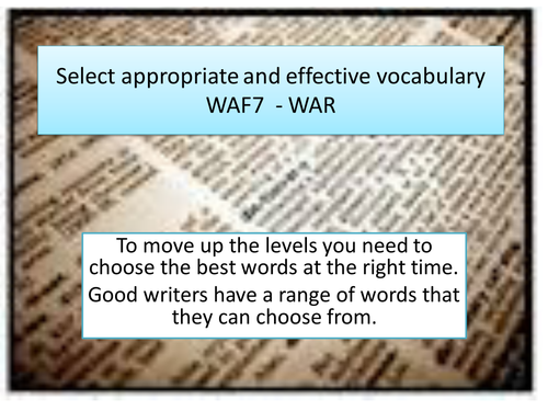 War words starter activity HMA | Teaching Resources