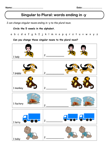 Singular to Plural: Words ending in -y | Teaching Resources Singular to Plural: Words ending in -y | Teaching Resources