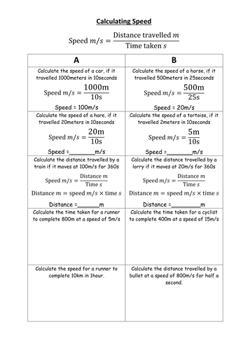Speed Calculations Rally Coach | Teaching Resources