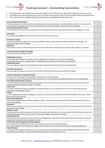 TA Training - Outstanding Teaching Assistants by asadler79 - Teaching ...