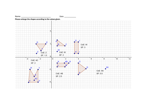 Enlargements by centre level 7 by whidds - Teaching Resources - TES