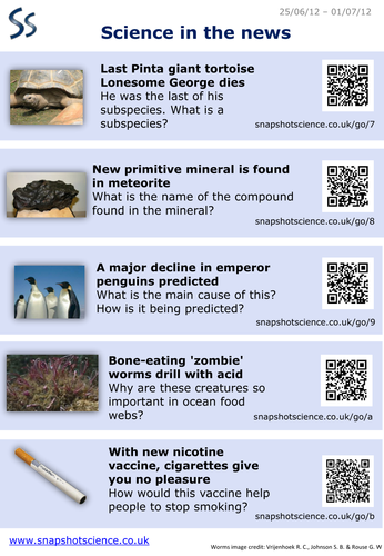 Science in the News-letter: 1st July 2012 | Teaching Resources