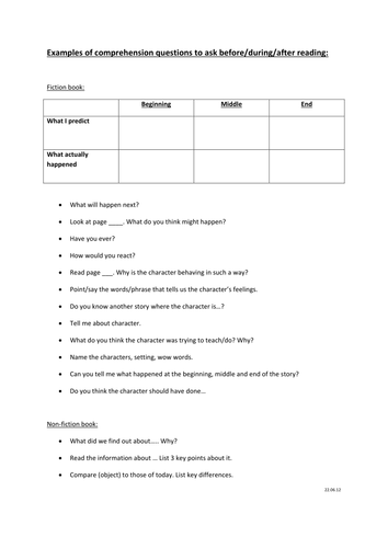 Comprehension Questions