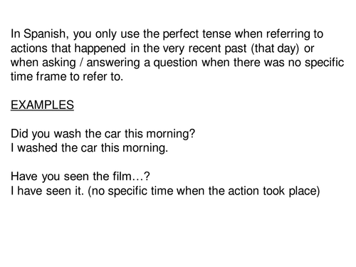 Spanish Perfect Tense - Self-marking | Teaching Resources Spanish Perfect Tense - Self-marking | Teaching Resources