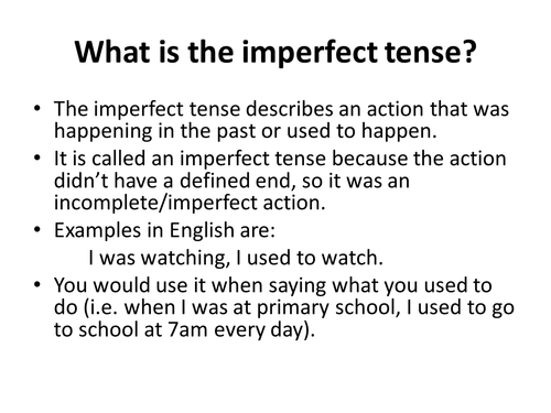 Spanish Imperfect Tense - Self-marking | Teaching Resources Spanish Imperfect Tense - Self-marking | Teaching Resources