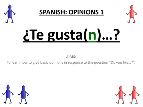 Spanish Opinions 1 - Self-marking | Teaching Resources Spanish Opinions 1 - Self-marking | Teaching Resources