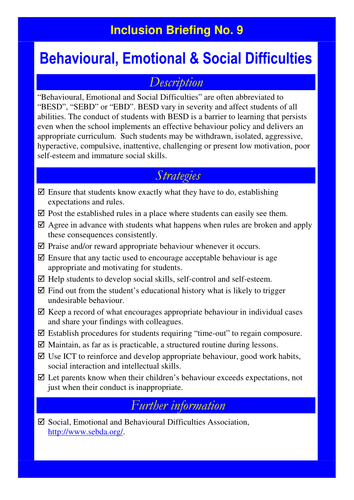 Inclusion Briefing: BESD | Teaching Resources