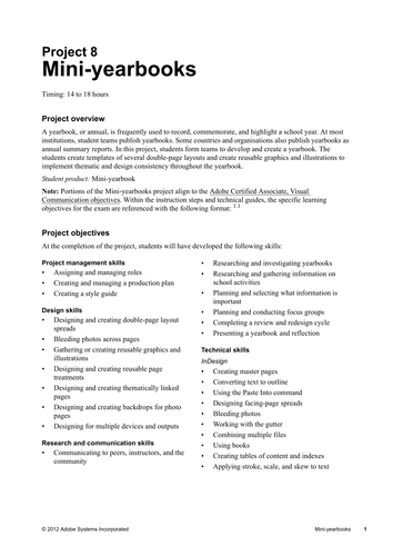 Visual Design Cs6 Mini Yearbooks Teaching Resources