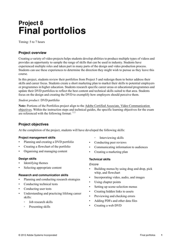 Digital Video CS6: Final portfolios | Teaching Resources