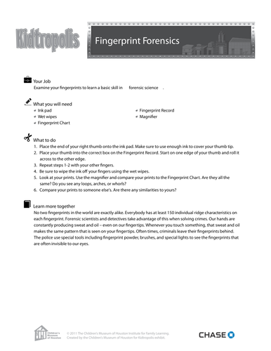 Fingerprint Forensics | Teaching Resources