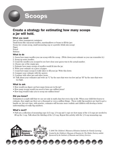Scoops - estimating amounts | Teaching Resources