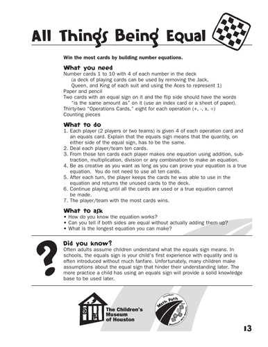 All Things Being Equal | Teaching Resources