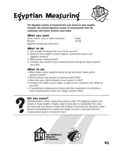 Egyptian Measuring | Teaching Resources