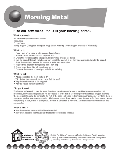 Morning Metal | Teaching Resources