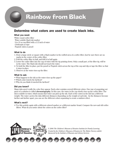 Rainbow from Black | Teaching Resources