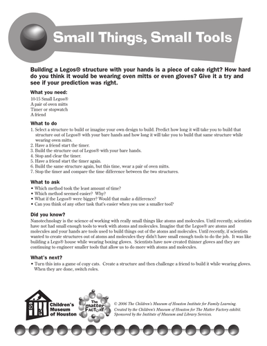 Small Things, Small Tools | Teaching Resources