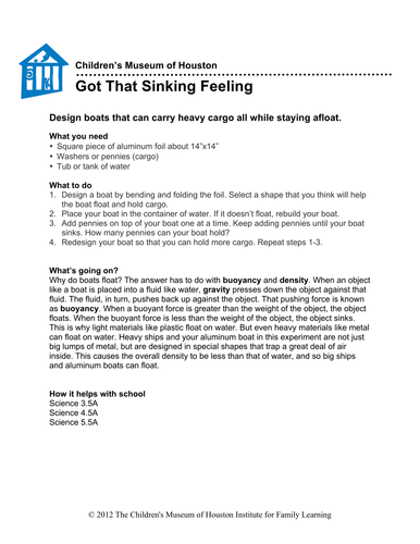 Got That Sinking Feeling | Teaching Resources