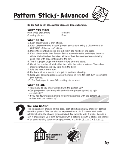 Pattern Sticks-Advanced | Teaching Resources