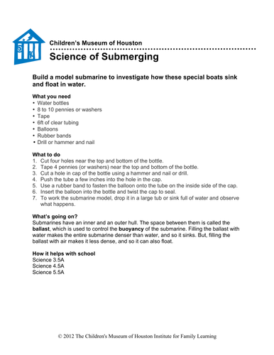 Science of Submerging | Teaching Resources