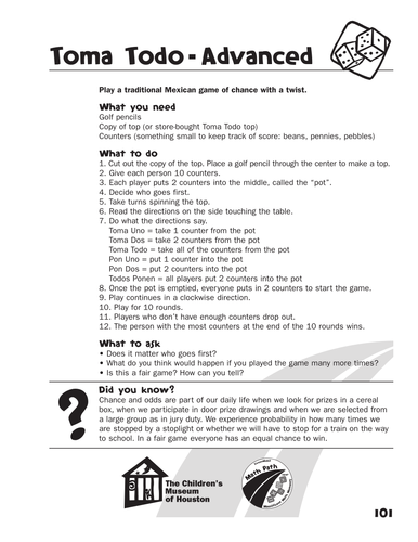 Toma Todo-Advanced | Teaching Resources