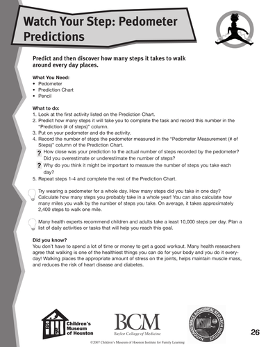 Watch Your Step: Pedometer Predictions | Teaching Resources