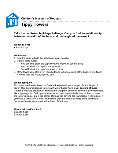 Tippy Towers | Teaching Resources