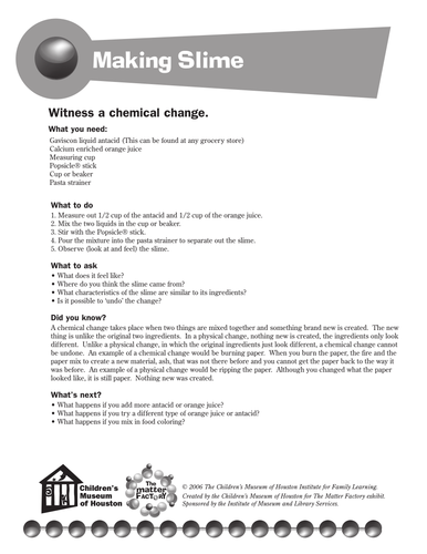 Making Slime | Teaching Resources