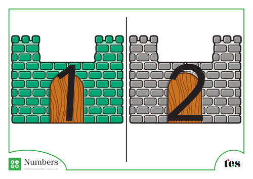 Number Cards – Castles Theme 1-100 | Teaching Resources