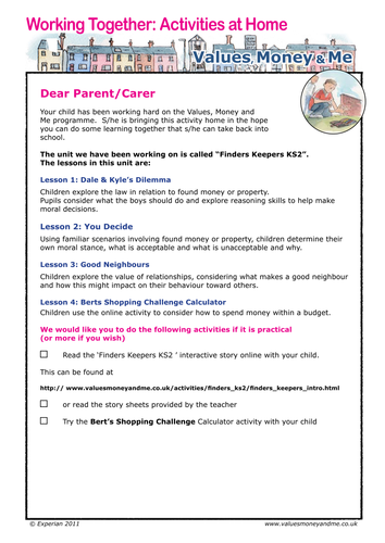 Working Together: Activities at Home (FK KS2) | Teaching Resources