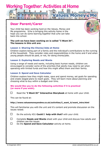 Working Together: Activities at Home (IWI) | Teaching Resources