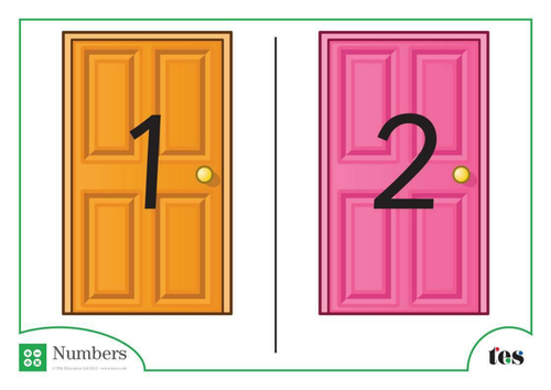 Number Cards - Doors Theme 1-100 | Teaching Resources