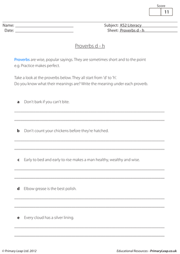 Proverbs - Set 3 | Teaching Resources