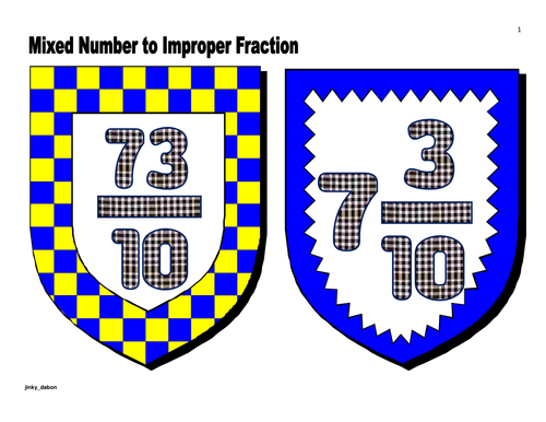 Ks2 Mixed Numbers to Improper Fractions flashcards | Teaching Resources
