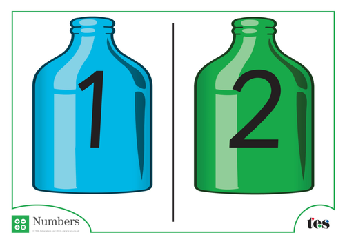Number Cards - Bottle Theme 1-100 | Teaching Resources