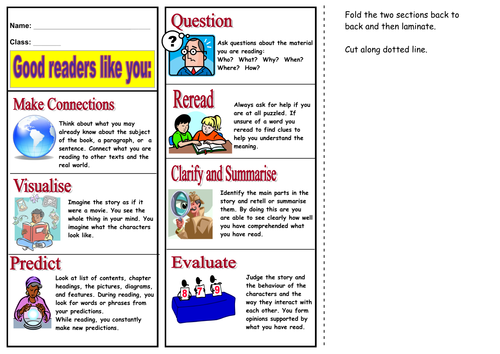 Reading Stratagey Marker | Teaching Resources