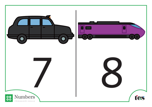 Number Cards - Transport Theme 1-10 | Teaching Resources