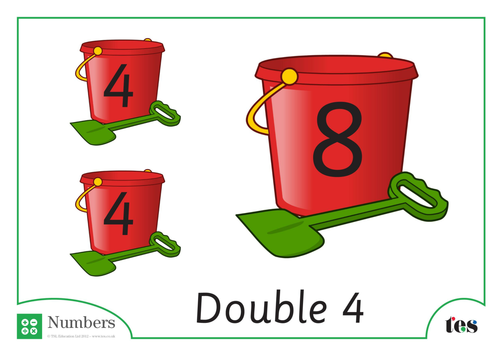 Doubles - Buckets Theme (Double 4) | Teaching Resources