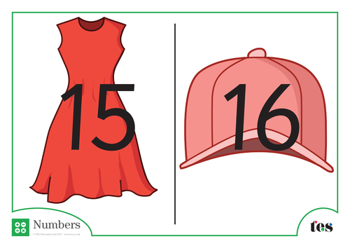 Number Cards - Clothing Theme 11-20 | Teaching Resources
