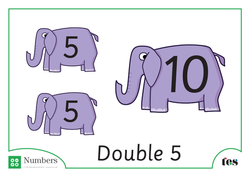 Doubles - Elephants Theme (Double 5) | Teaching Resources