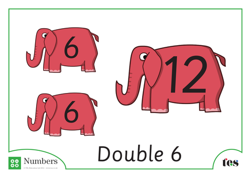 Doubles - Elephants Theme (Double 6) | Teaching Resources