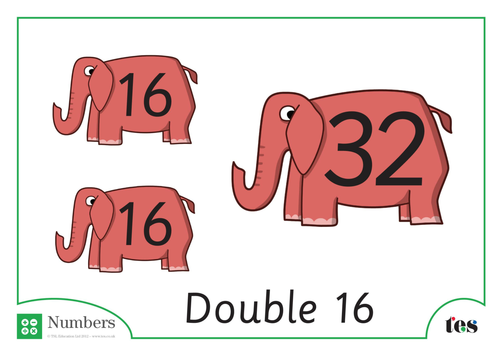 Doubles - Elephants Theme (Double 16) | Teaching Resources