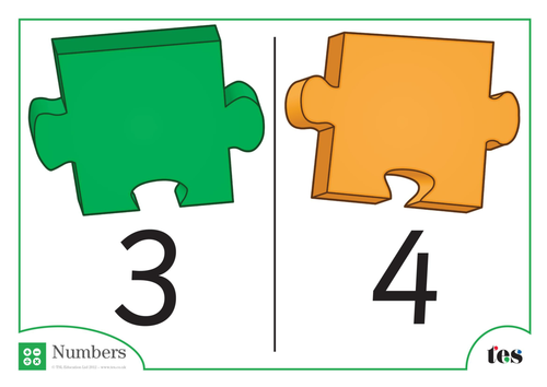 Number Cards - Jigsaw Pieces Theme 1-10 | Teaching Resources