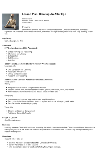 Creating An Alter Ego | Teaching Resources