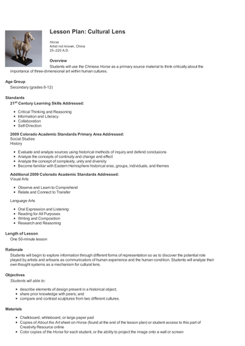 Cultural Lens | Teaching Resources