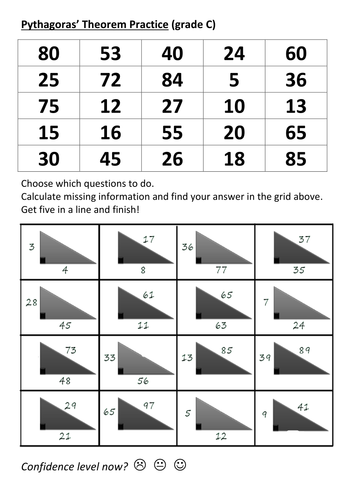 Bingo Practice Pythagoras | Teaching Resources