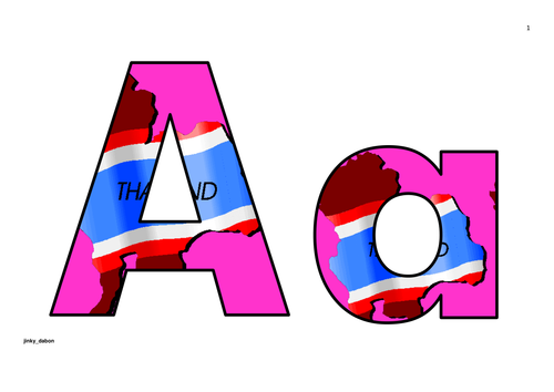 Thailand flag sets of Alphabet and Numbers | Teaching Resources