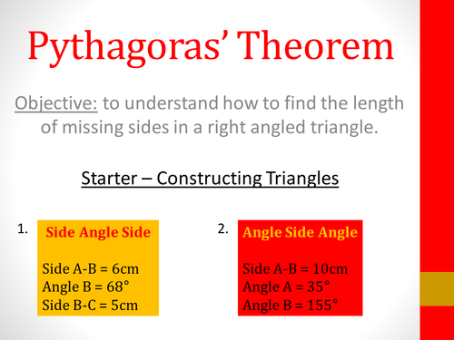 Pythagoras' Theorem | Teaching Resources Pythagoras' Theorem | Teaching Resources