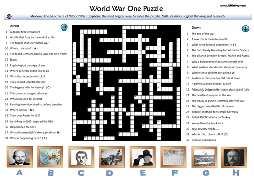 WW1 Crossword | Teaching Resources
